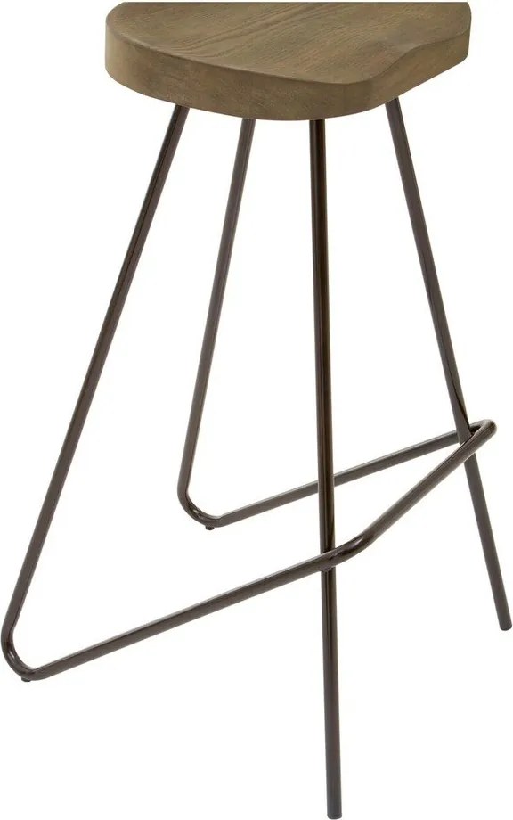 Černá/v přírodní barvě barová stolička z jilmového dřeva (výška sedáku 78 cm) District – Premier Housewares
