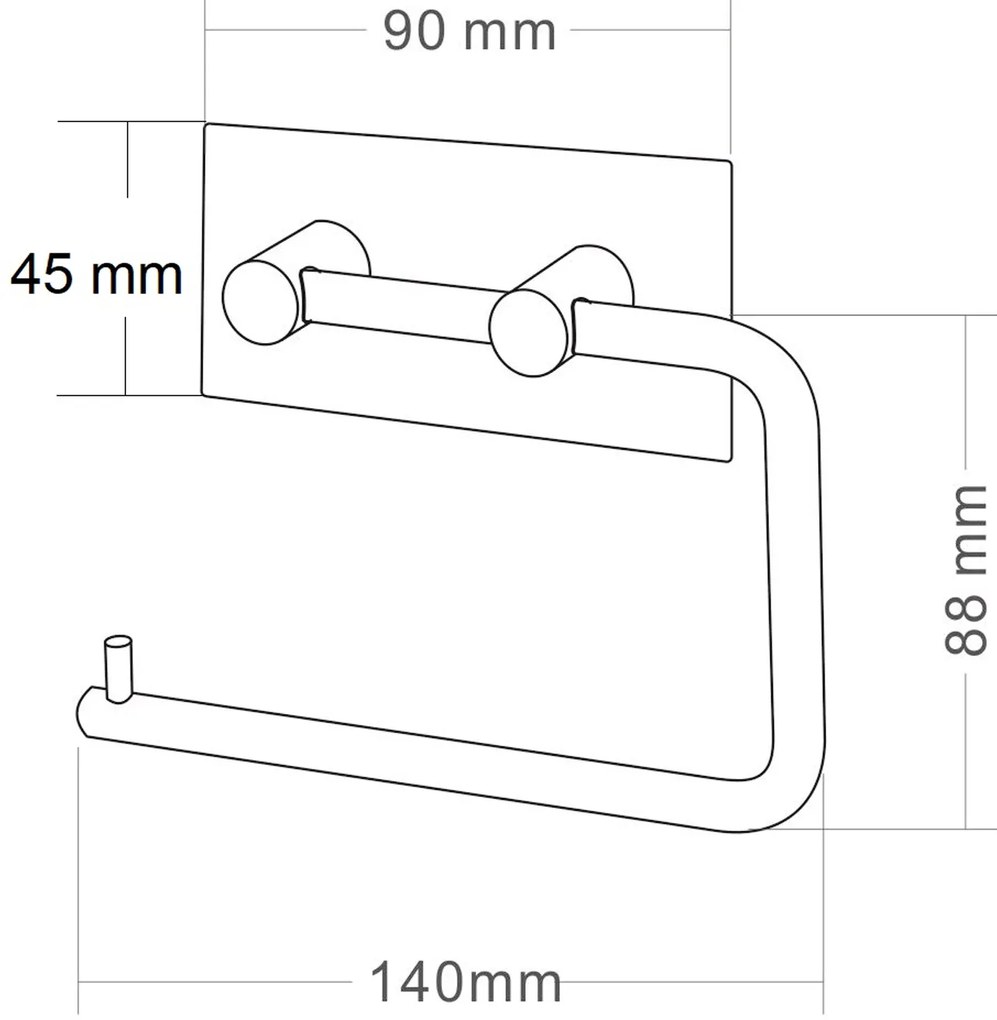 Sapho, Samolepící držák toaletního papíru, černý matný, 33211