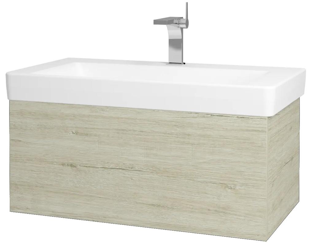 Dřevojas Koupelnová skříň VARIANTE SZZ 85 Varianta: N01 Bílá lesk / M05 Béžová mat