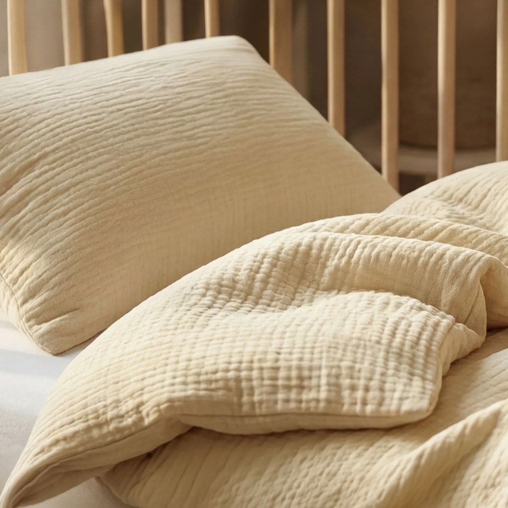 Celoroční mušelínové povlečení do postýlky Sand - GOTS Velikost: 95 x 130 + 45 x 65