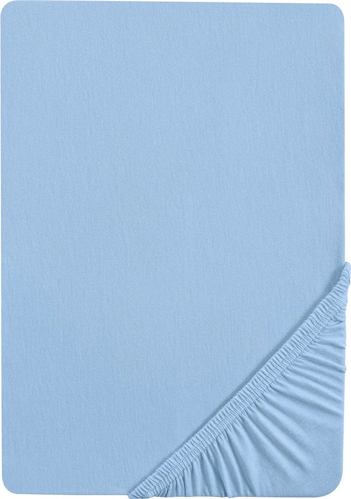 Biberna Napínací prostěradlo žerzej-elastan, výška rohu do 25 cm. (ledově modrá, 140-160 x 200 cm)