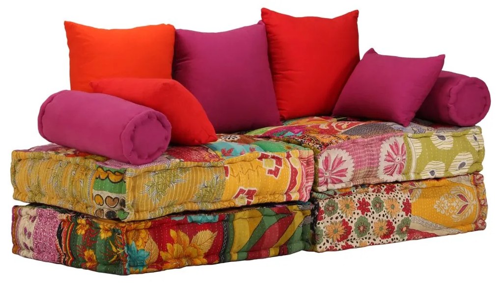 2-místná rozkládací pohovka Hudson s textilním čalouněním | patchwork