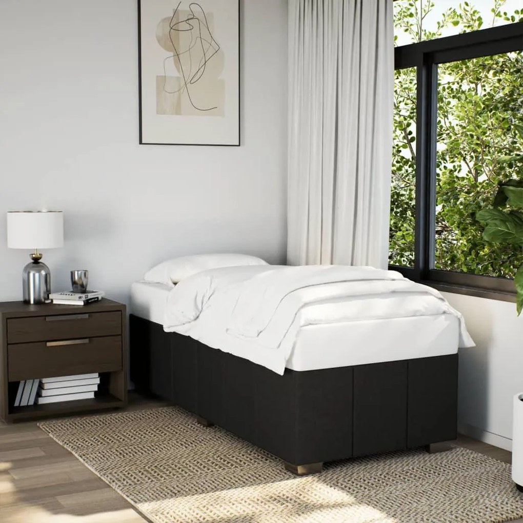 Rám postele bez matrace černá 80 x 200 cm textil 3284792
