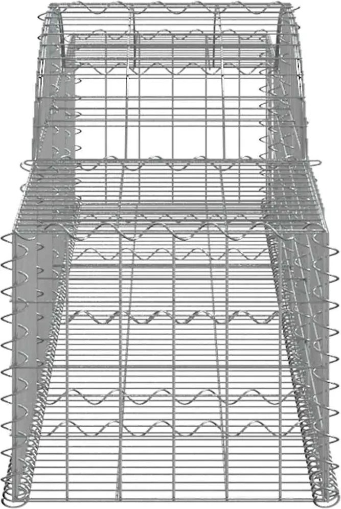 Klenuté gabionové koše 2 ks 300x50x40/60 cm pozinkované železo 3146647