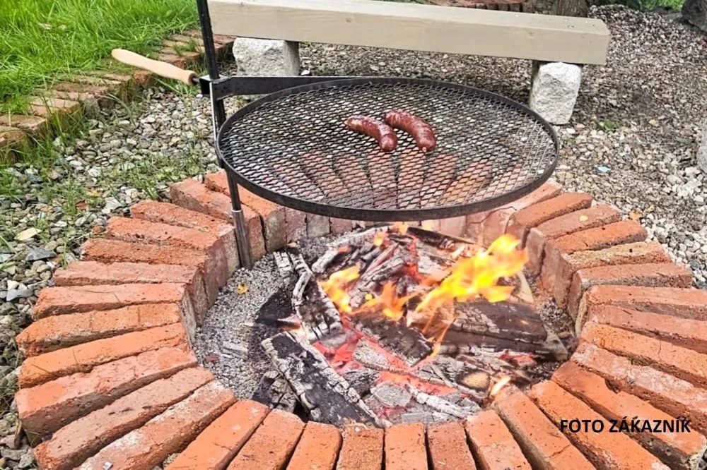 Grilovací rošt polohovací Ø 60 cm ✔ Rošt se zemním pouzdrem