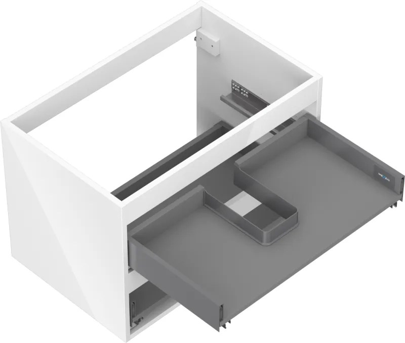 Mexen Box-A, závěsná skříňka 70 cm, 2 zásuvky, bílá lesklá, 91AX0-0700-470-2-00