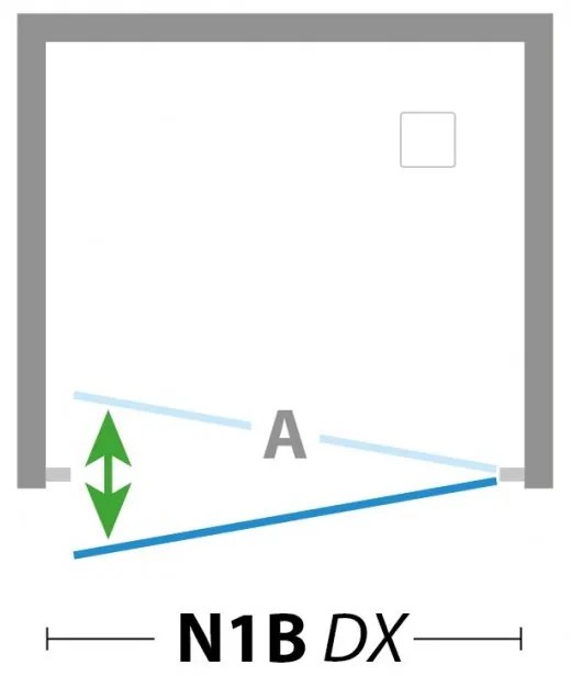 FORTE Sprchové dveře DECO N1B BARVA rámu - Bílá, Rozměr A - 110 cm, Směr zavírání -  Levé (SX), Výplň - Čiré bezpečnostní sklo - 6 mm BDE405SX293103