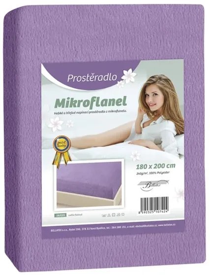 Bellatex Prostěradlo Mikroflanel světlá fialová rozměr 90x200 cm