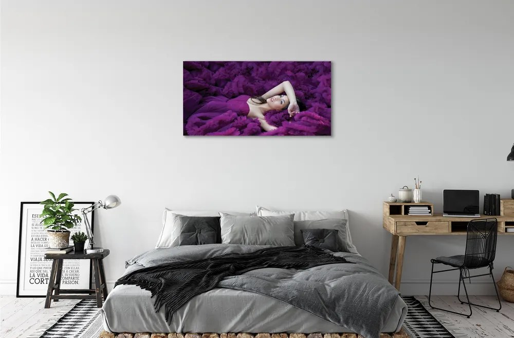 Obrazy na plátně Žena purple 100x50 cm