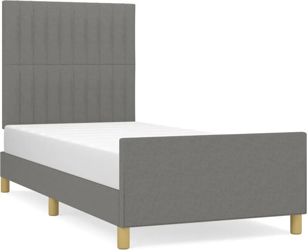 Rám postele bez matrace tmavě šedý 90 x 200 cm textil 3125188