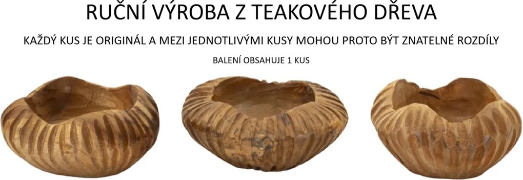 Dekorativní odkládací miska Geris 19x8 cm z masivu