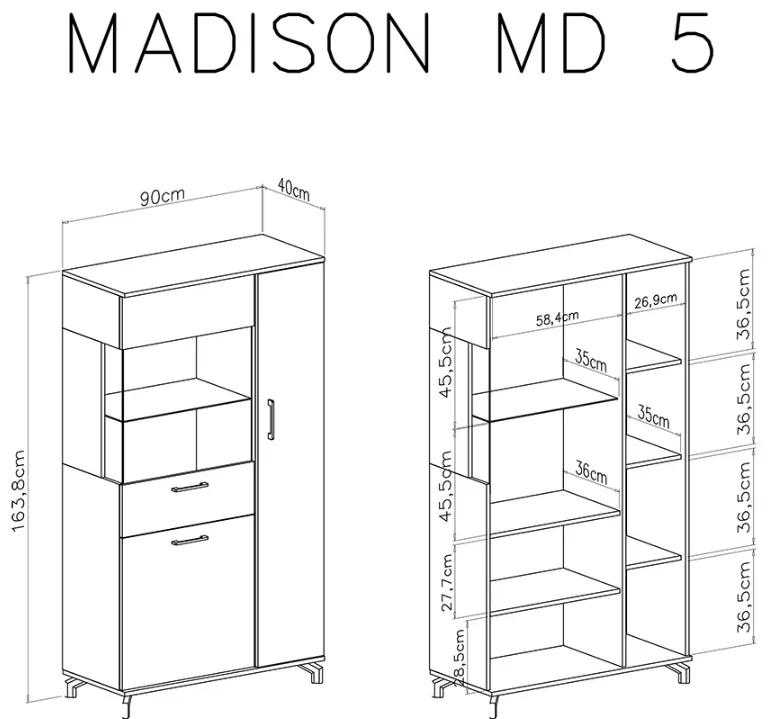 Meblar Obývací sestava Madison I Barva: dub piškotový / černá