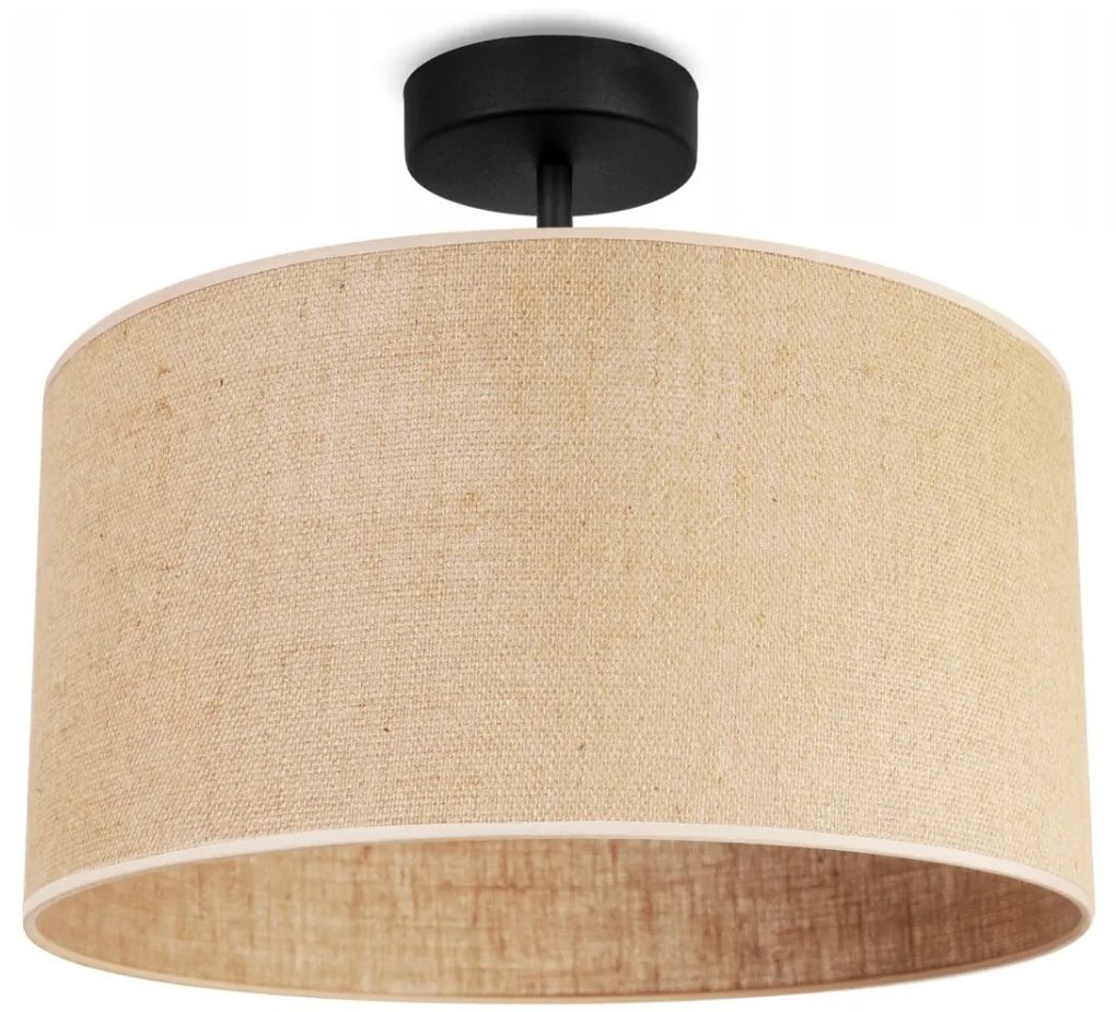 Stropní svítidlo Juta, 1x jutové stínítko, (výběr ze 2 barev konstrukce), (fi 40cm)