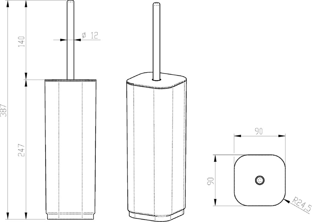 Aqualine Aqualine, SEVENTY WC kartáč na postavení, šedý, 633408