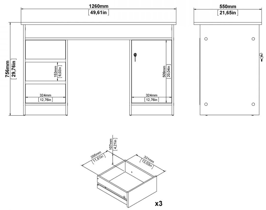 Tvilum Psací stůl Felix 491 jackson hickory