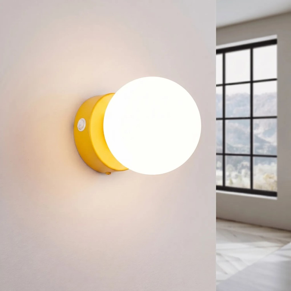 Sollux Lighting Nástěnné svítidlo YOLI 1 žluté s vypínačem