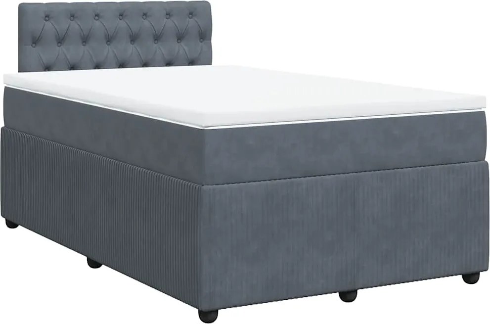 Box spring postel s matrací tmavě šedý 120x190 cm samet 3289993