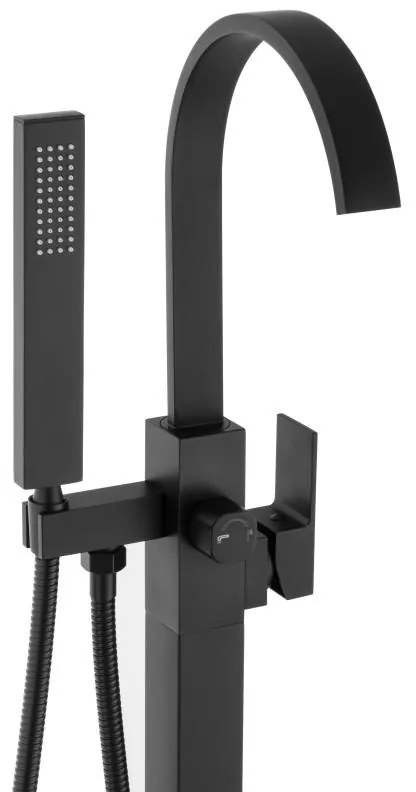 Erga Enzo, volně stojící vanová baterie h-1090, černá matná, ERG-YKA-BS.ENZO-BLK
