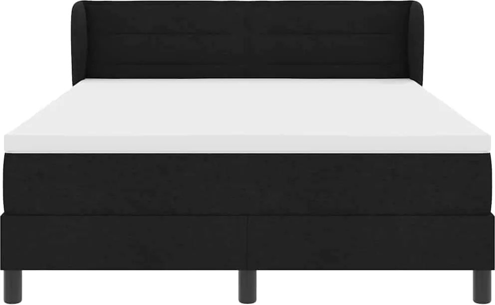 Postel s boxspringem s čelo Černá 140 x 190 cm textil 3339956