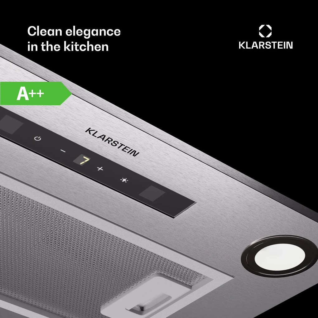 Klarstein Paolo 52, vestavná digestoř, 52 cm, 439 m³/h, LED Touch, A++