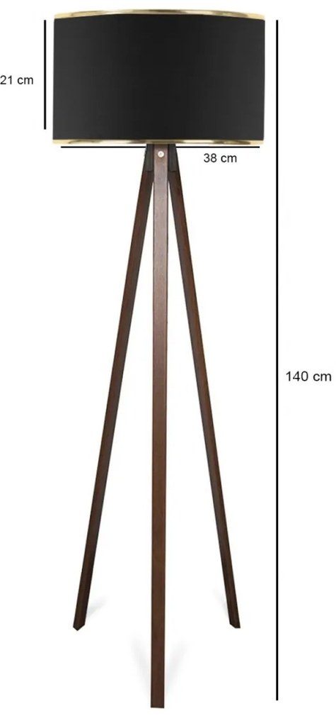 Stojací lampa AYD II 140 cm černá