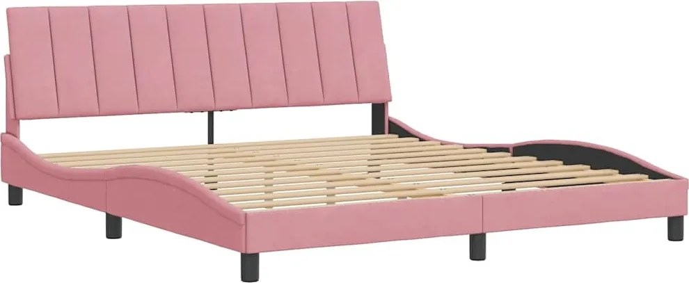 Rám postele bez matrace Hanko růžový 180x200 cm samet 3207866
