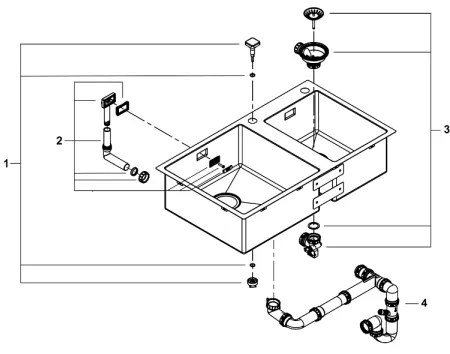 GROHE 31855SD0 - Kuchyňský dřez K700 860 × 500 mm nerez