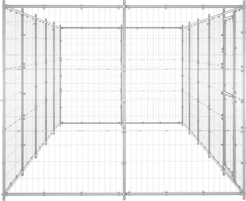 vidaXL Venkovní psí kotec ocel 12,1 m² [3082309] Barva: Černá