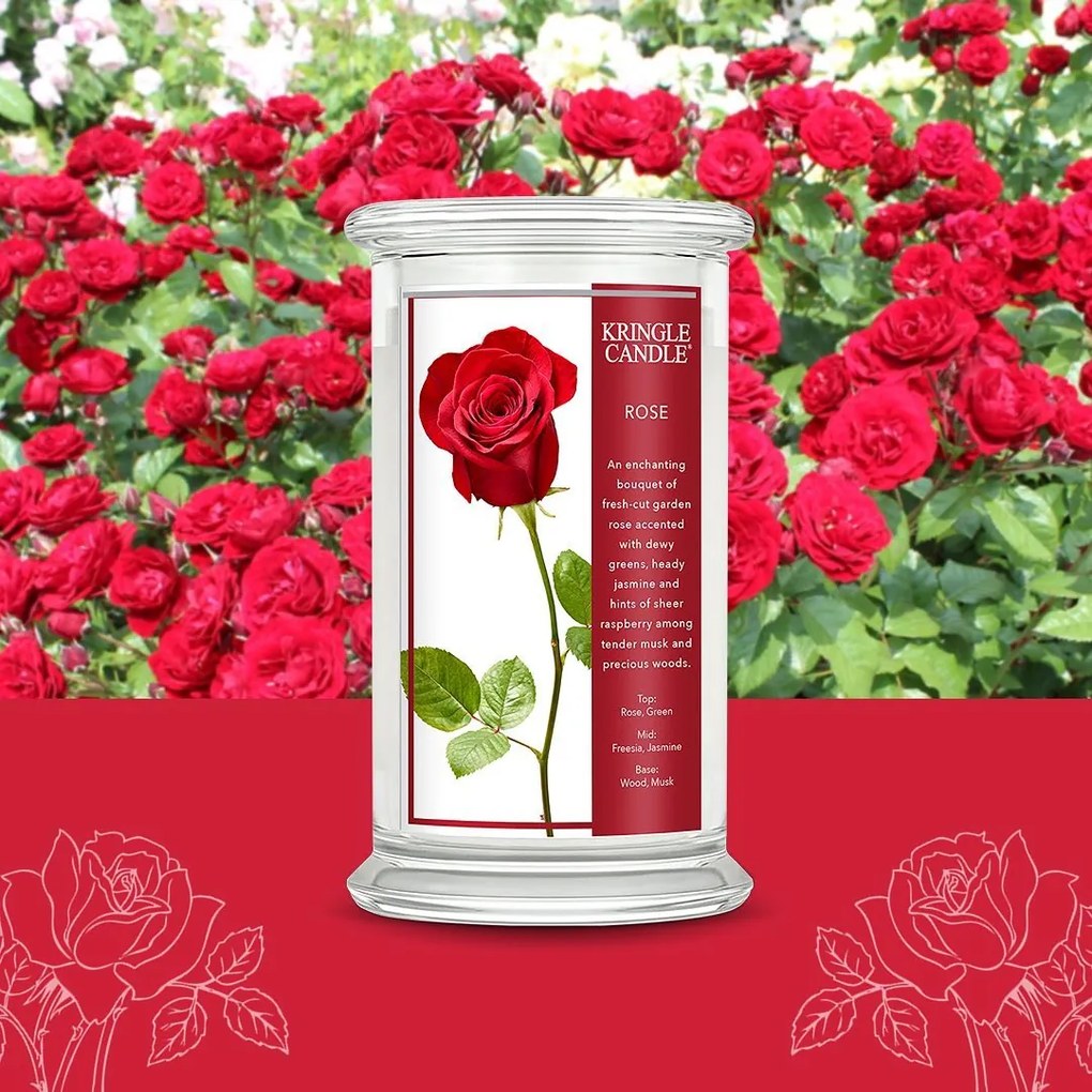 Kringle Candle svíčka BOTANICAL Rose (sójový vosk), 623 g