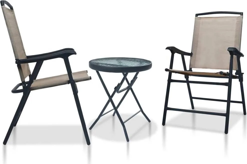 vidaXL 3dílný bistro set ocel [3054572] Barva: krémová