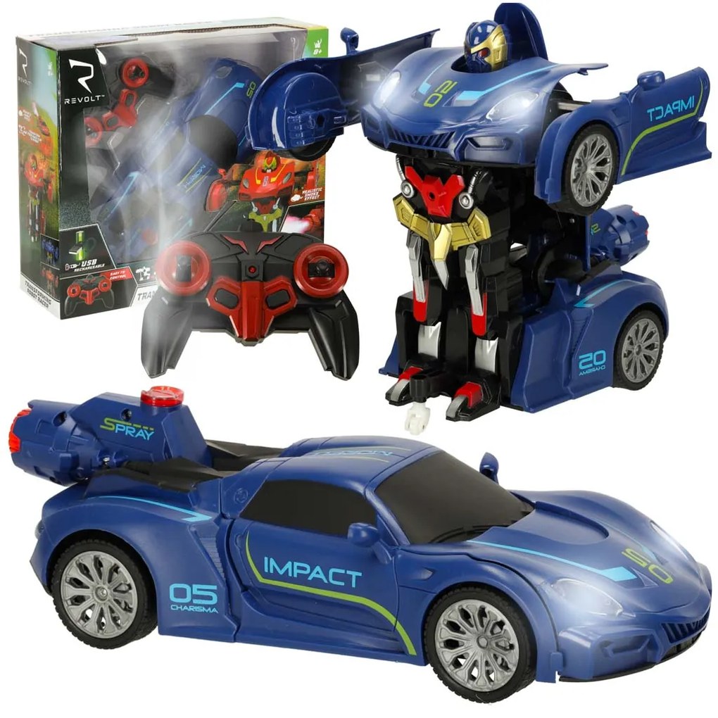 Creative Corner Transformer Revolt TRANSFORMING ROBOT RACER auto na dálkové ovládání modré