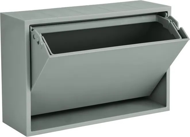 Šedomodrý nástěnný odpadkový koš z recyklovaného plastu Mini Box – ReCollector