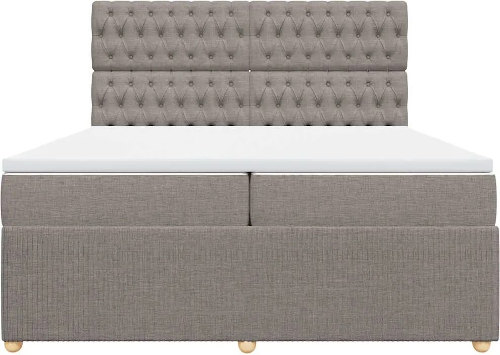 Box spring postel s matrací taupe 200x200 cm textil 3292174