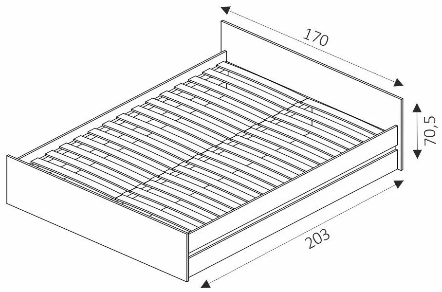 Postel 160 COSMO C16 Maridex 170/70,5/203 barevné provedení: bílý mat