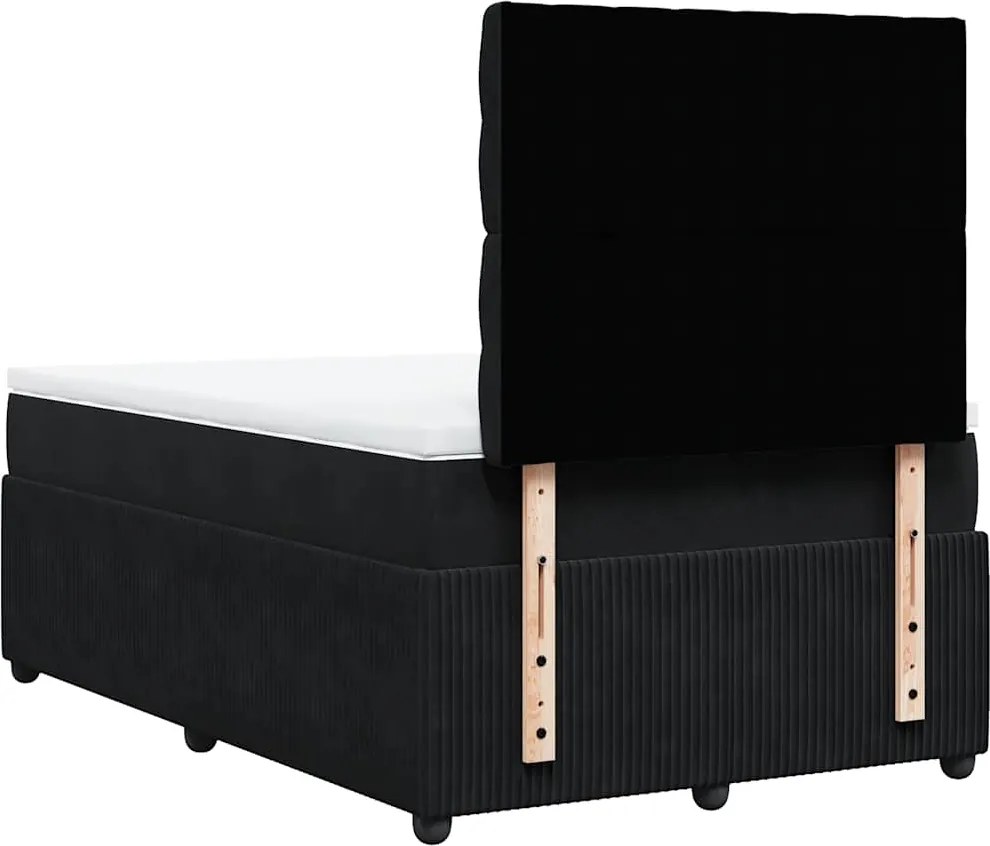 Box spring postel s matrací černá 120 x 190 cm samet 3292294