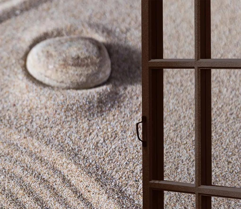 3D obraz okno stopy v písku Velikost (šířka x výška): 60x40 cm