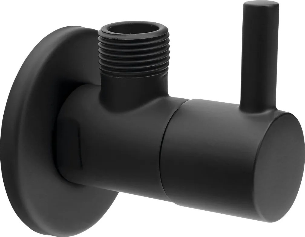 Aqualine rohový ventil 1/2 x 3/8 kulatý černá mat 5317B