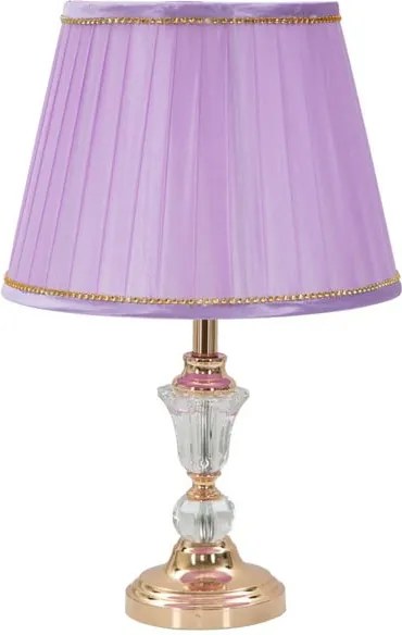 Růžová stolní lampa Mauro s kontrukcí ve zlaté barvě Mauro Ferretti Lily