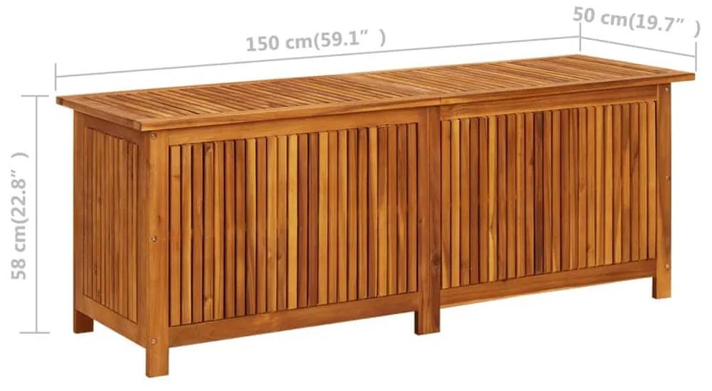 Petromila Zahradní úložný box 150 x 50 x 58 cm masivní akáciové dřevo