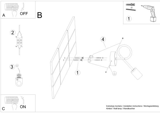 Sollux SL.1430 - Nástěnná lampa LOOP 1xE27/15W/230V bílá
