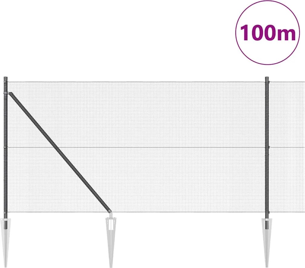 Svařované drátěné ploty s hroty 100 x 1 m Ocel potažená PVC 3352263