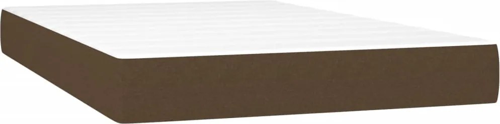 Box spring postel s matrací a LED tmavě hnědá 120x190 cm textil 3270028
