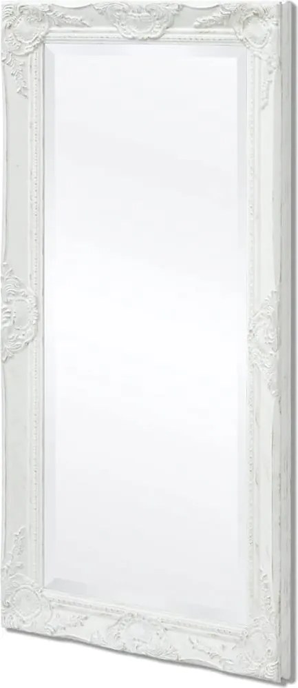 Nástěnné zrcadlo barokní styl 100 x 50 cm bílé 243679