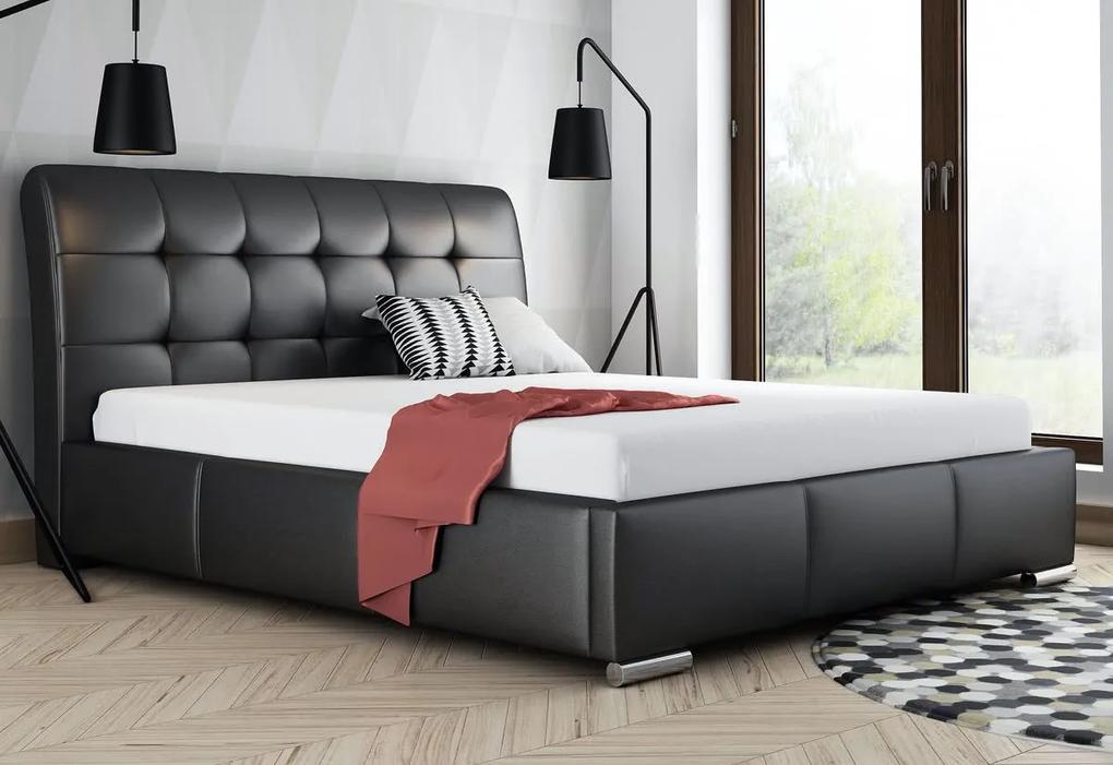 Čalouněná postel AMBER + matrace COMFORT, 180x200, madryt 1100