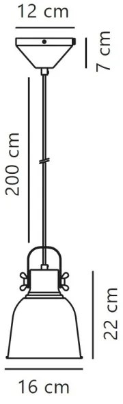 Nordlux - Lustr na lanku ADRIAN 1xE27/25W/230V pr. 16 cm šedá