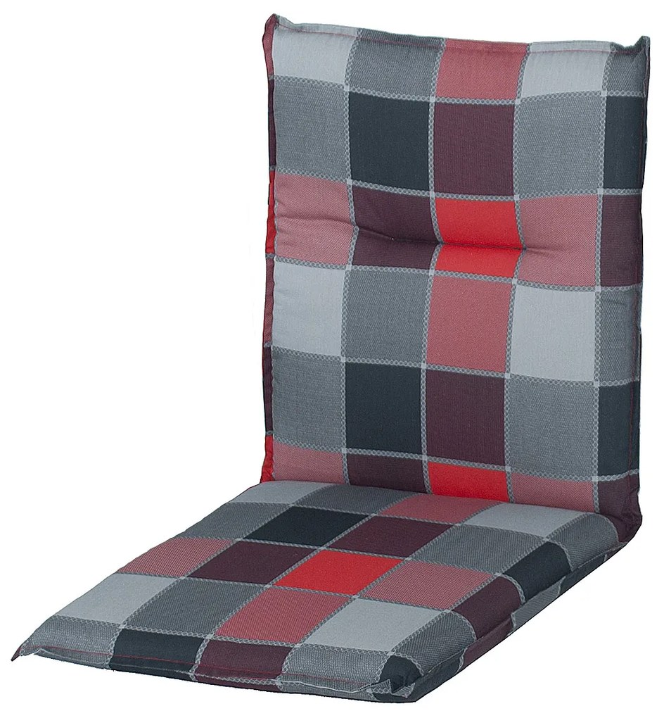Doppler SPOT 6118 nízký - polstr na židli a křeslo 100 x 48 x 5 cm káro červené