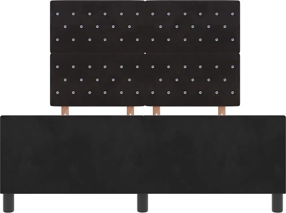 Postel s boxspringem s čelo Černá 160 x 200 cm samet 3344887