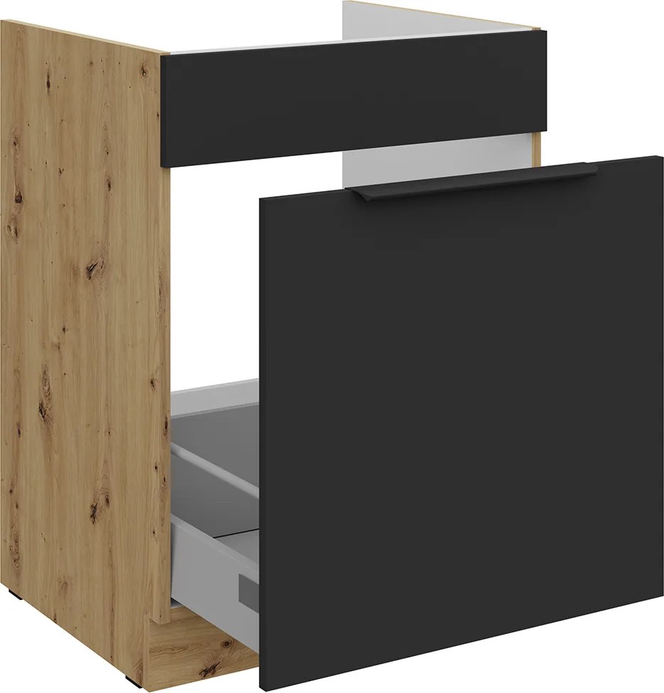 ARIA ac | dolní skříňka 60 ZL 1S dřezová | 60 cm | PREMIUM BOX | artisan/černá