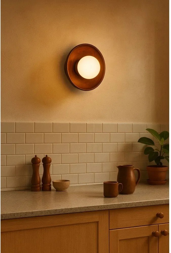 Hnědé nástěnné svítidlo ø 24 cm Elsa – Opviq lights