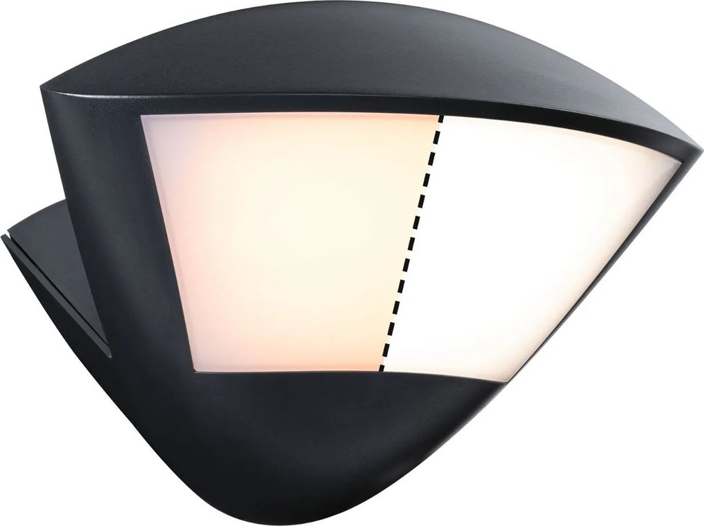 P 94864 LED venkovní nástěnné svítidlo Smart Home Zigbee 3.0 Skyla pohybové čidlo neláká hmyz IP44 226x164mm CCT 10W 230V antracit hliník - PAULMANN